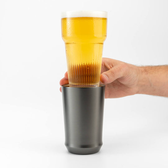 The Hybrid Pint Glass Gunmetal Black | Elevated Craft® – Elevated Craft