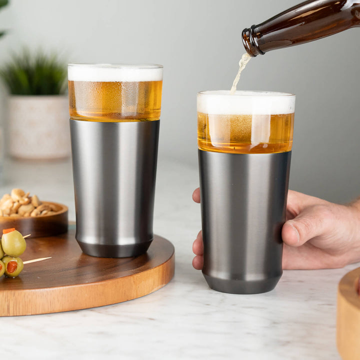 The Hybrid Pint Glass Gunmetal Black | Elevated Craft® – Elevated Craft